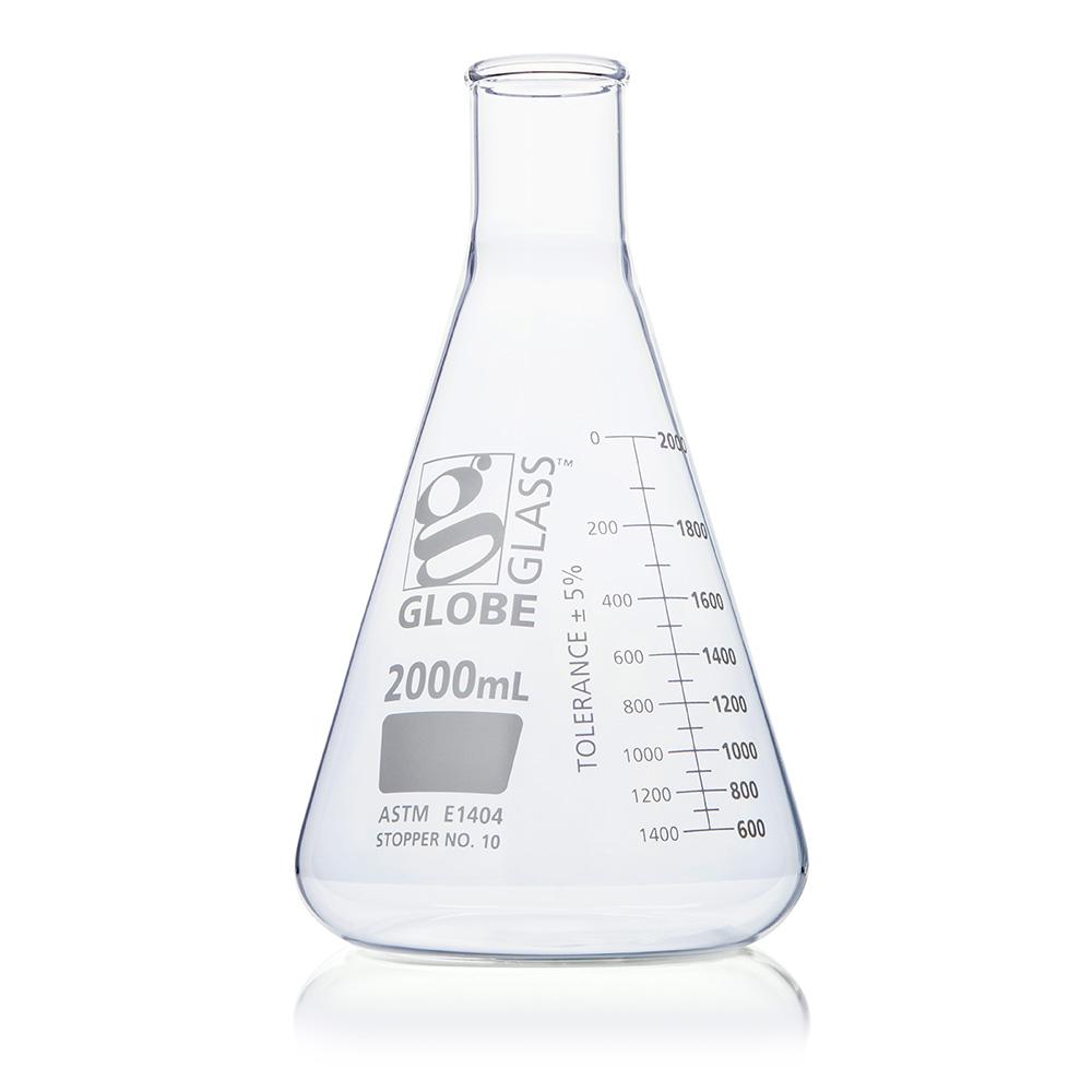 Flask, Erlenmeyer, Globe Glass, 2000mL — Empire Optics