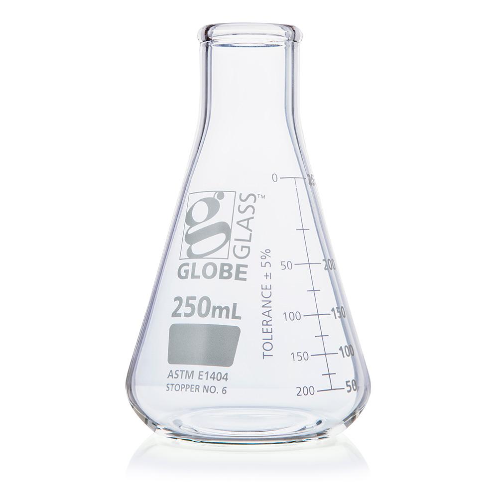 Flask, Erlenmeyer, Globe Glass, 250mL — Empire Optics