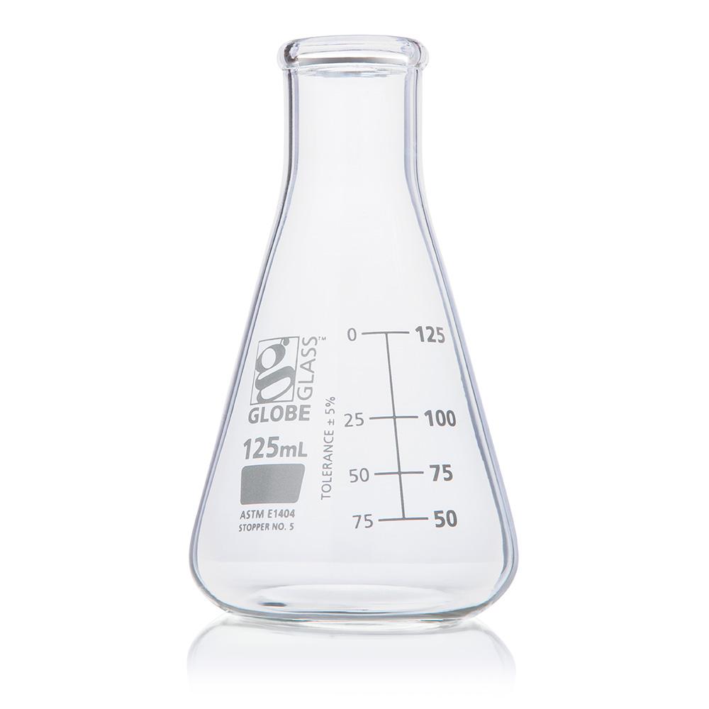 Flask, Erlenmeyer, Globe Glass, 125mL — Empire Optics
