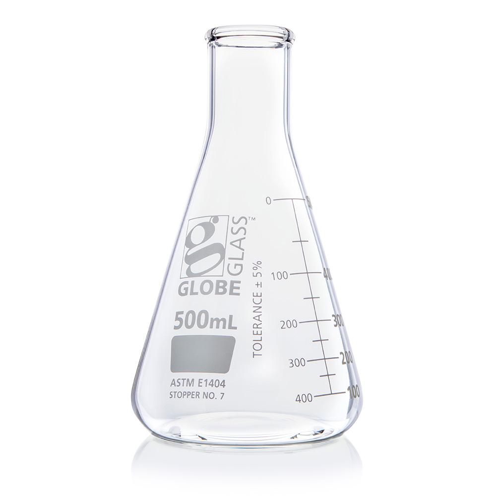Flask, Erlenmeyer, Globe Glass, 500mL — Empire Optics